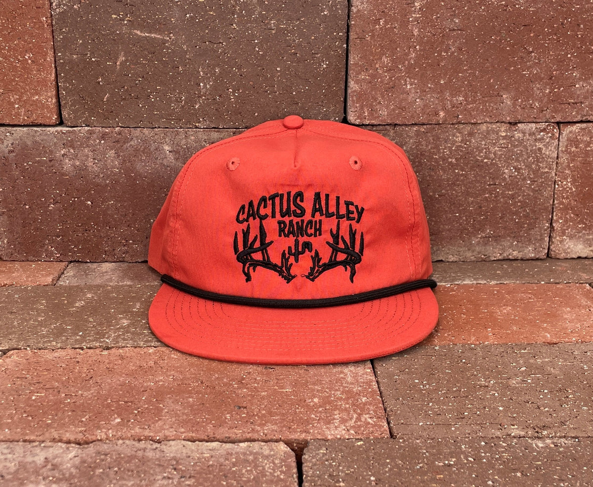 "Cactus Alley Ranch" - CA256 Dark Orange/ Black Rope, Snapback Cap- Bl ...