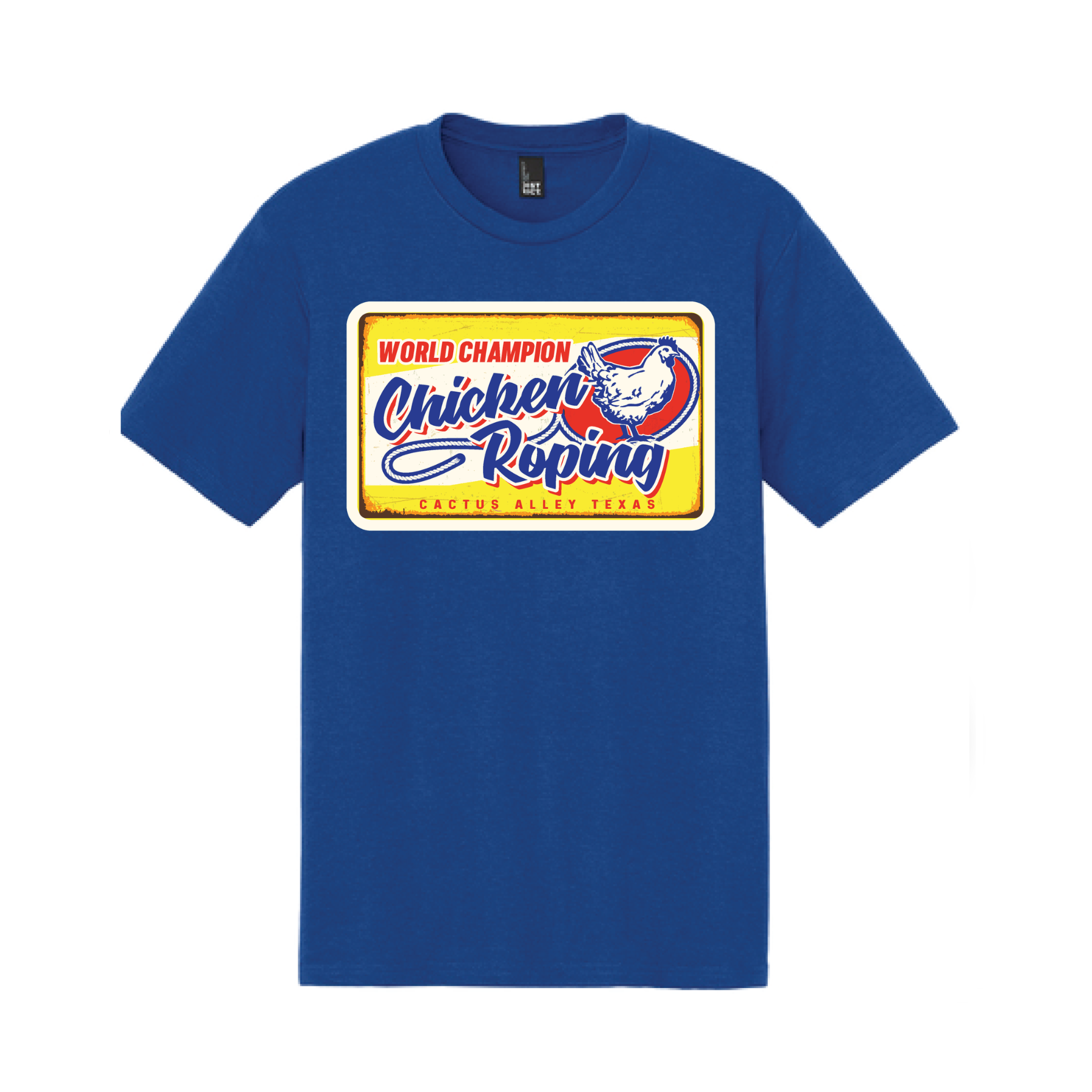 "Chicken Roping" - Royal Frost Adult Tee – Cactus Alley Hat Co Wholesale