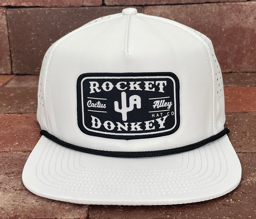 "Rocket Donkey" - CA6006 White Holes/ Black Rope, Snapback Cap (WESA J ...