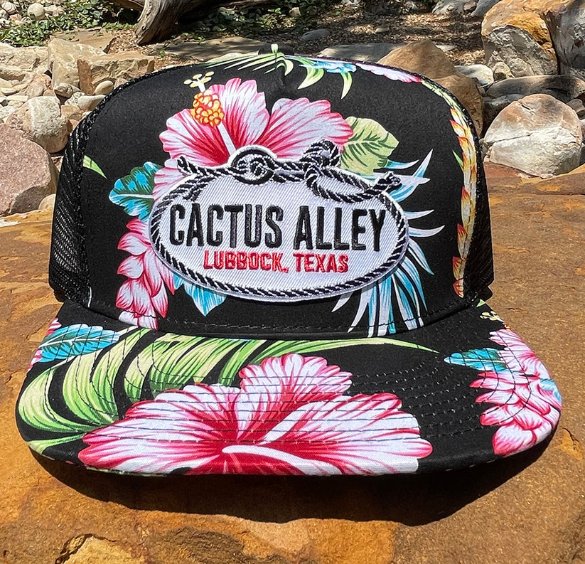 "Flank Rope" - Black Floral/Black Mesh, Snapback Cap (WESA JAN 2024 ...