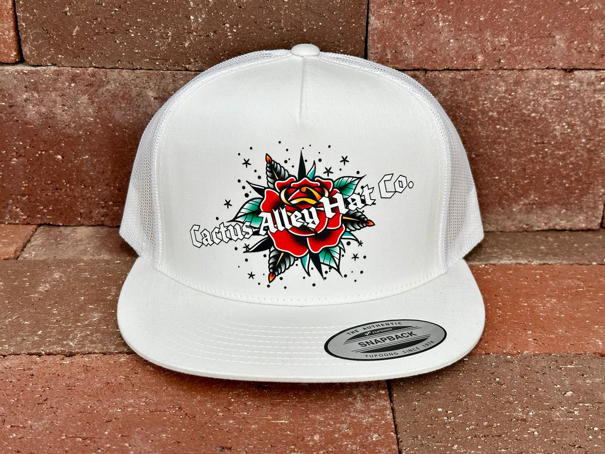 "La Rosa Negra" - 6006 White/ White Mesh, Snapback Cap (2024) – Cactus ...