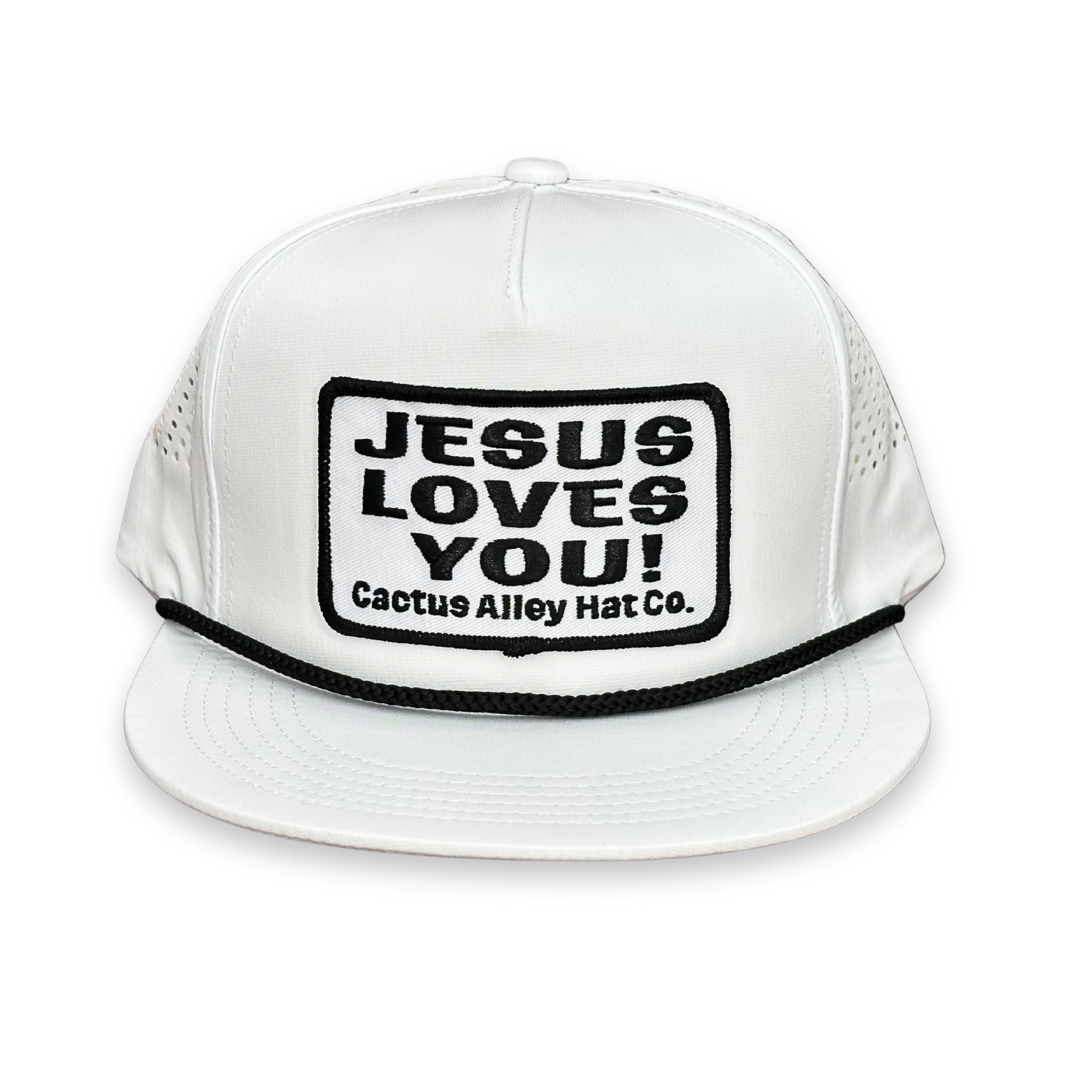 "Jesus Loves You" - CA White Laser Holes/ Black Rope, Snapback Cap (20 ...