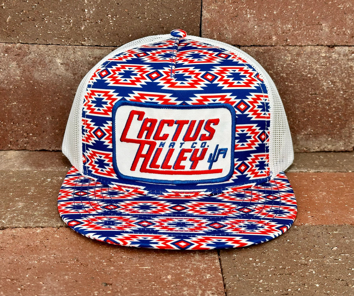 "Retro" - CA 'Merica Aztec/White Mesh, Snapback Cap (2024) – Cactus ...