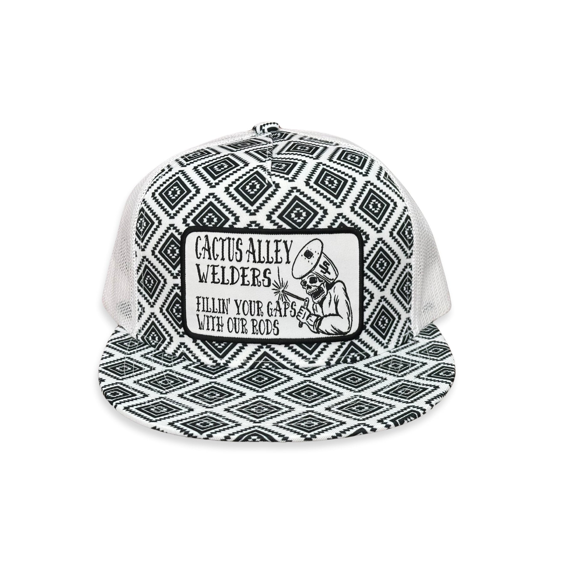 "Welder" - CA Black/White Aztec, Snapback Cap (2025) – Cactus Alley Hat ...